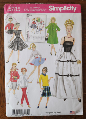 Simplicity Sewing Pattern 5785 11 1/2" Doll Clothes Designed by Teri New Uncut | eBay