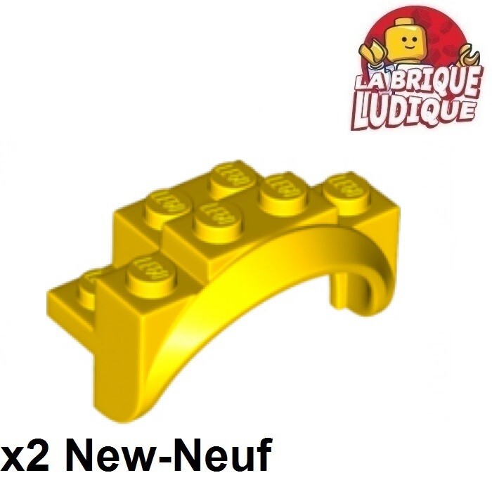 LEGO 2x Vehicle Mudguard Guard Mud 4x2 1/2x2 1/3 Arch Round Yellow ...
