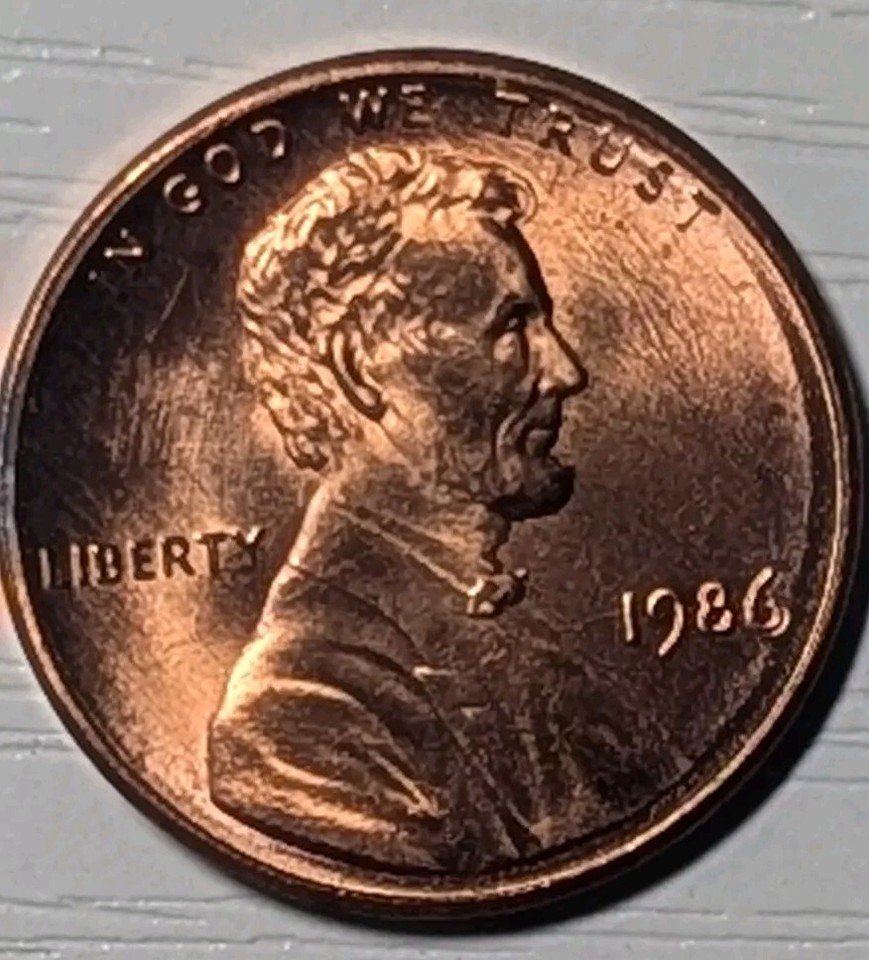 1986 Lincoln Penny No Mint Mark DDO DDR Large Date Open 8 Wide AM ...