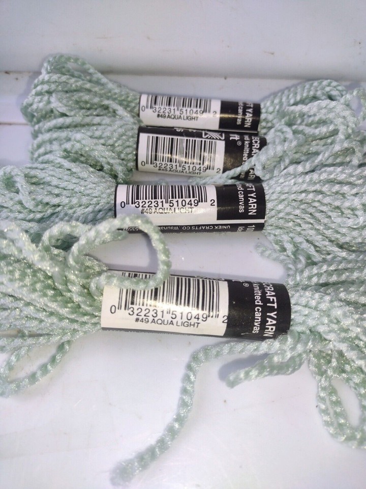 Needloft Plastic Canvas Yarn Lot Of 4 - 10 Yds 2 Ply 100% Nylon You ...