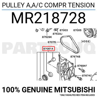 MR218728 Genuine Mitsubishi PULLEY A,A/C COMPR TENSION | eBay