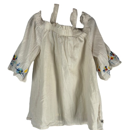 Lucky Brand Embroidered Boho Off The Shoulder Top M Girls | eBay