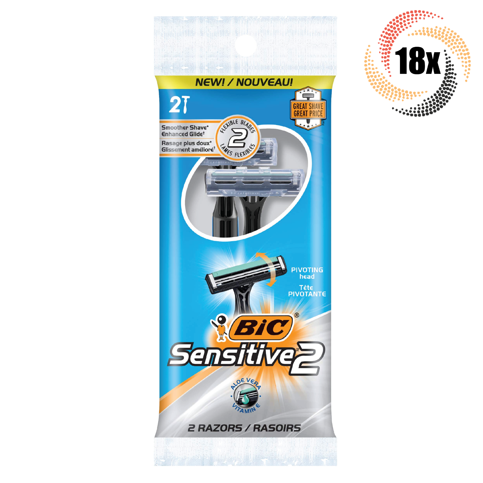 36x Packs Bic Sensitive Skin 2 Disposable Razors | 2 Per Pack | Fast ...