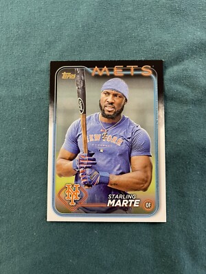 Starling Marte Topps 2024 Series 1 Golden Mirror Card Mets SSP MLB #317 ...
