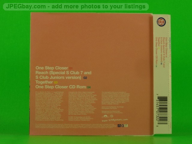 S CLUB JUNIORS ONE STEP CLOSER (CD 1) (L63) 3 Track CD Single along ...