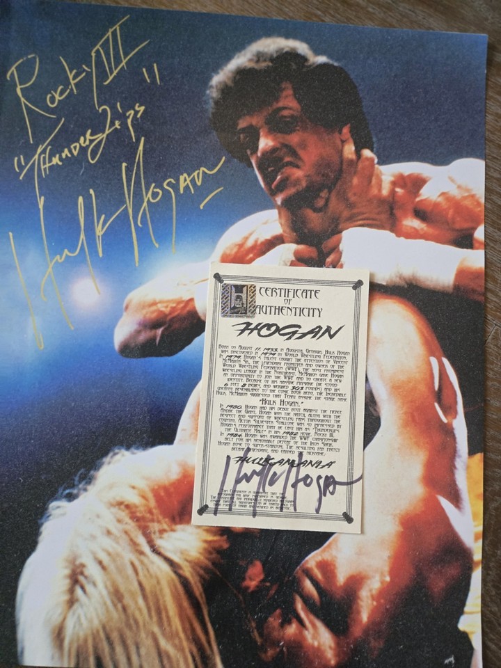 Hulk Hogan Autograph X2 Rocky 3 Thunderlips Hulkamania | eBay