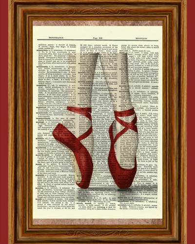 Red Ballet Slippers Dictionary Art Print Ballerina Dance Shoes Gift ...