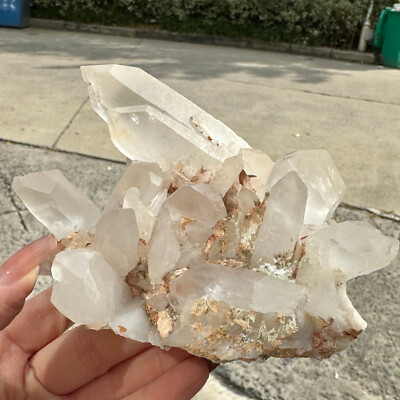 650G Large Natural Clear White Quartz Crystal Cluster Rough Healing ...