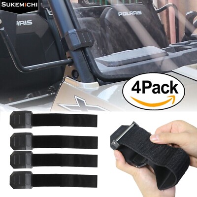 4Pcs UTV Front Windshield Mount Clamps Straps Kit For Polaris Ranger ...