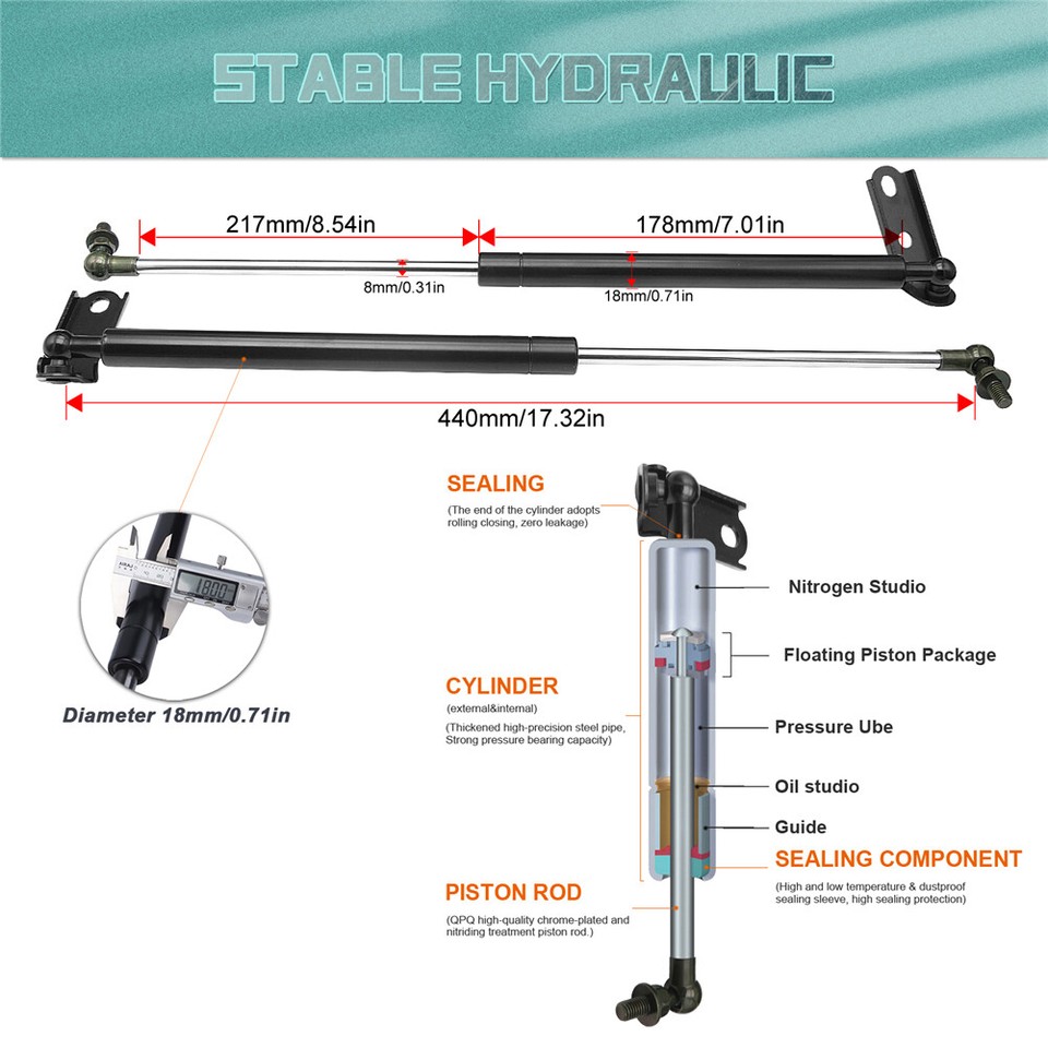 2X Front Hood Bonnet Lift Support Gas Shock Struts For Lexus RX300 1999 ...