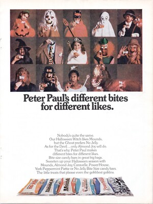 1974 Ad - Pass Out Halloween Bliss w/Peter Paul Candies-Treat Yourself ...