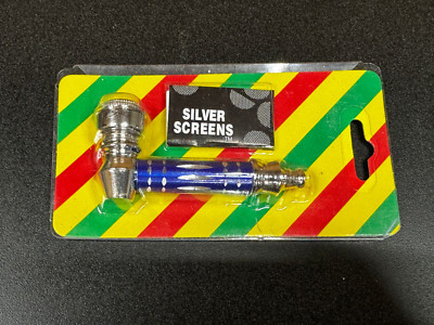 Metal One Hitter Hand Smoking Pipe 3” With Metal Cap different design ...