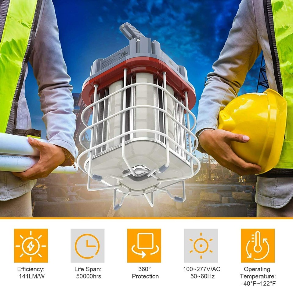 Linkable 150W LED Temporary Work Light High Bay Construction Job Site ...