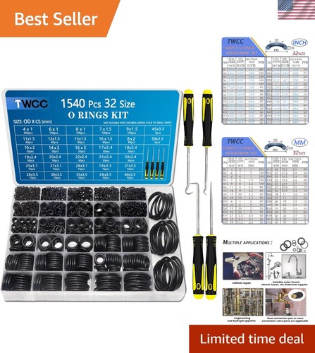 32 Size 1540 Pcs O Rings Assortment Kit Metric Nitrile Rubber O Ring ...