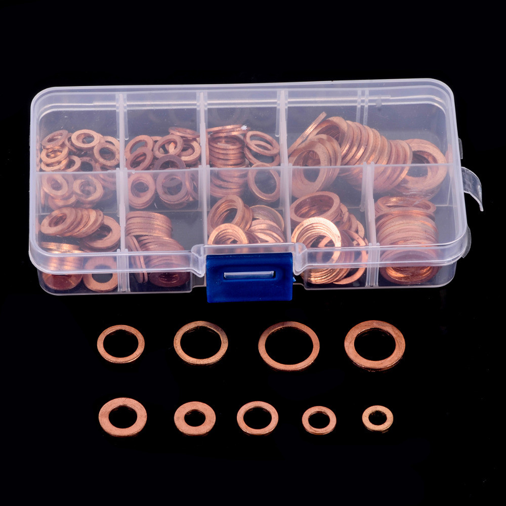 200 PCS M5-M14 Engine Oil Pan Drain Plug Copper Crush Washer Seal O ...