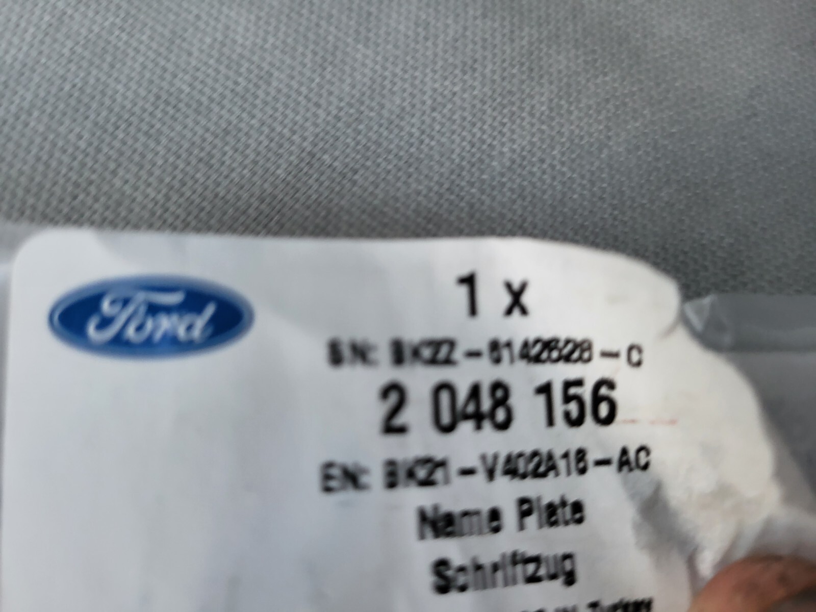 Genuine Ford TRANSIT Custom Door Name Plate Badge Emblem 2048156 X2 for ...