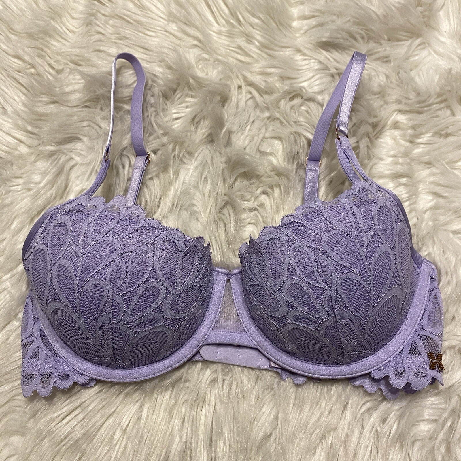 Savage X Fenty 32D Bra Purple Balconette Lined Underw… - Gem