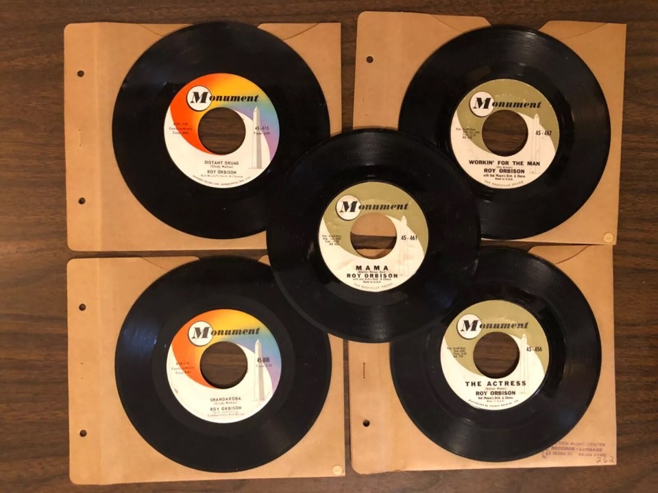 5 Vintage 1950s Records 45s Roy Orbison Monument Label | eBay