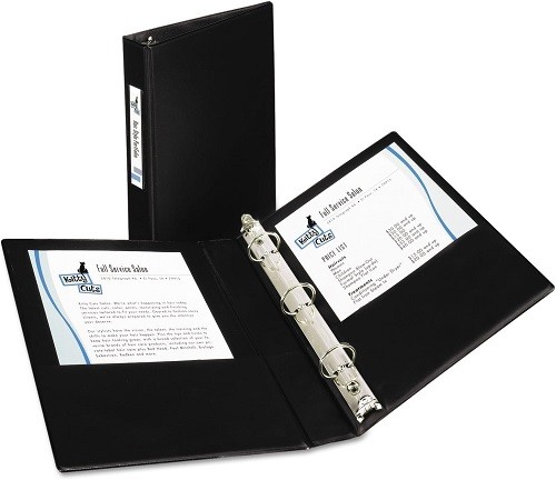 5.5x8.5in Mini Durable Binders w/Round Rings Holds 5.5x8.5in Paper 1in ...