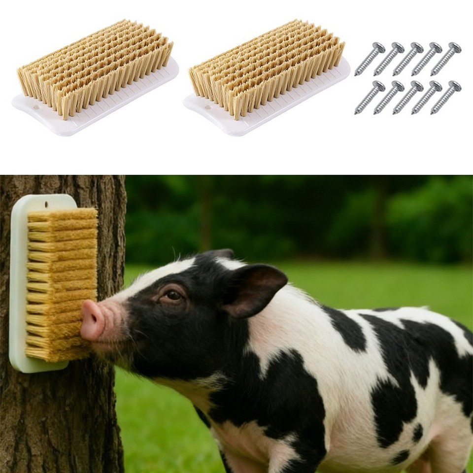 2 Pieces Pig Enrichment Toy Brush for Mini Pigs Self Grooming and Claw ...