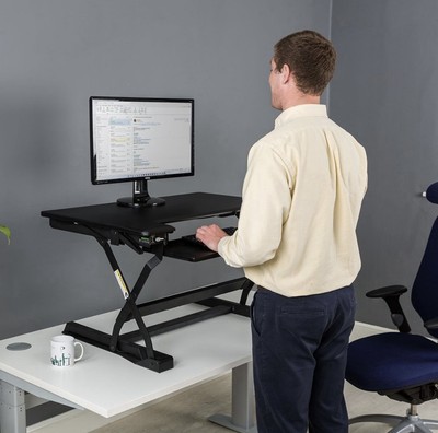 Posturite DeskRite 100 Sit-Stand Platform Desk Riser Black | eBay UK