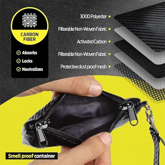 Small Smell Proof Pouch, Discrete Odor Proof Locking Container, 6X4 ...