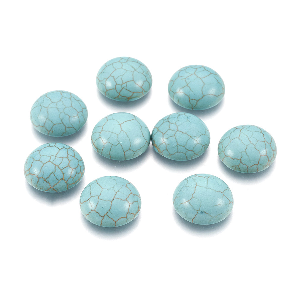 100pcs Synthetic Turquoise Stone Cabochons Flatback Dome Rhinestone ...