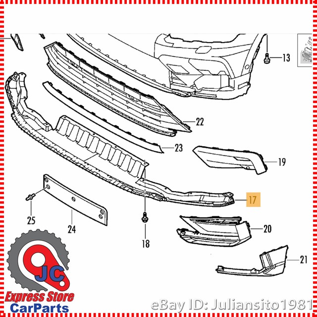 For Volkswagen Tiguan 18-21 Volkswagen 5NN805903D9B9 Front Lower Bumper ...
