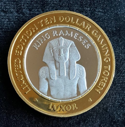 LIMITED EDITION TEN DOLLAR $10 GAMING TOKEN .999 FINE SILVER -LUXOR 2 ...