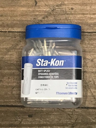 Thomas and Betts Sta-Kon 2A-18 Non-INS Btt Splice 22-18AWG LEN .63 (Box ...