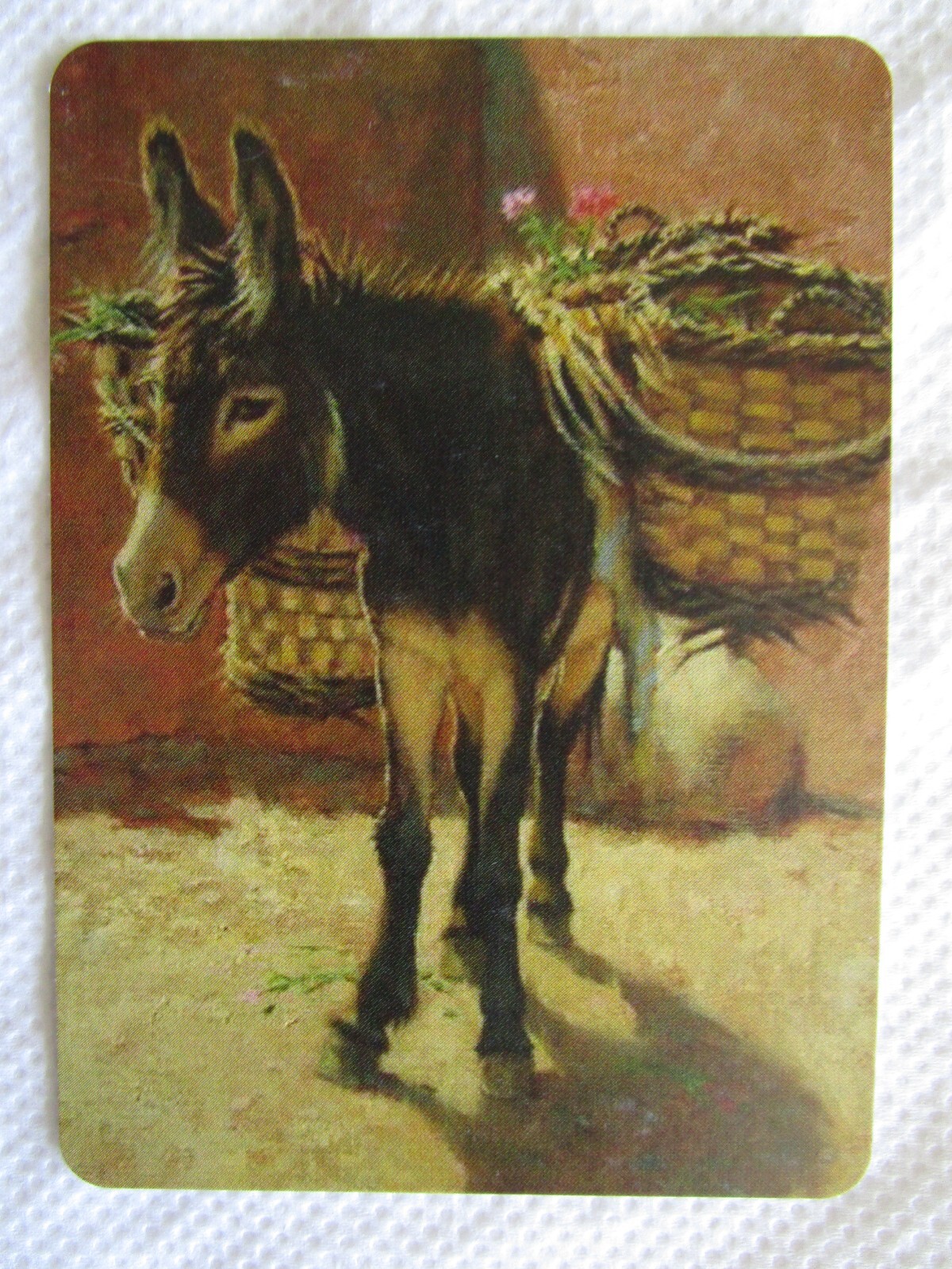 DONKEY SWAP CARD~MODERN NEW~CUTE LITTLE BROWN DONKEY WITH LOTS OF ...