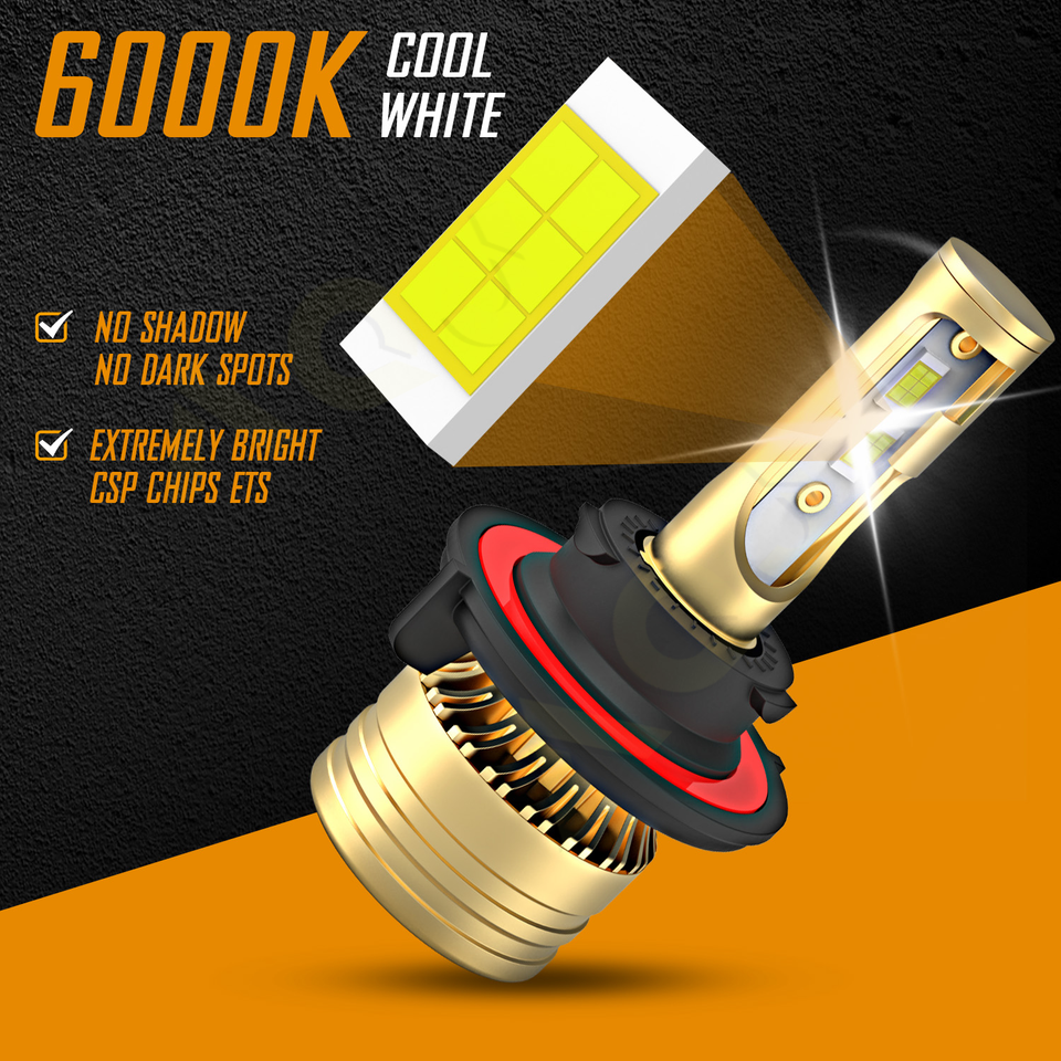 X2 H13 9008 LED Headlight Super Bright Bulbs Kit 420000LM White Hi-Lo ...