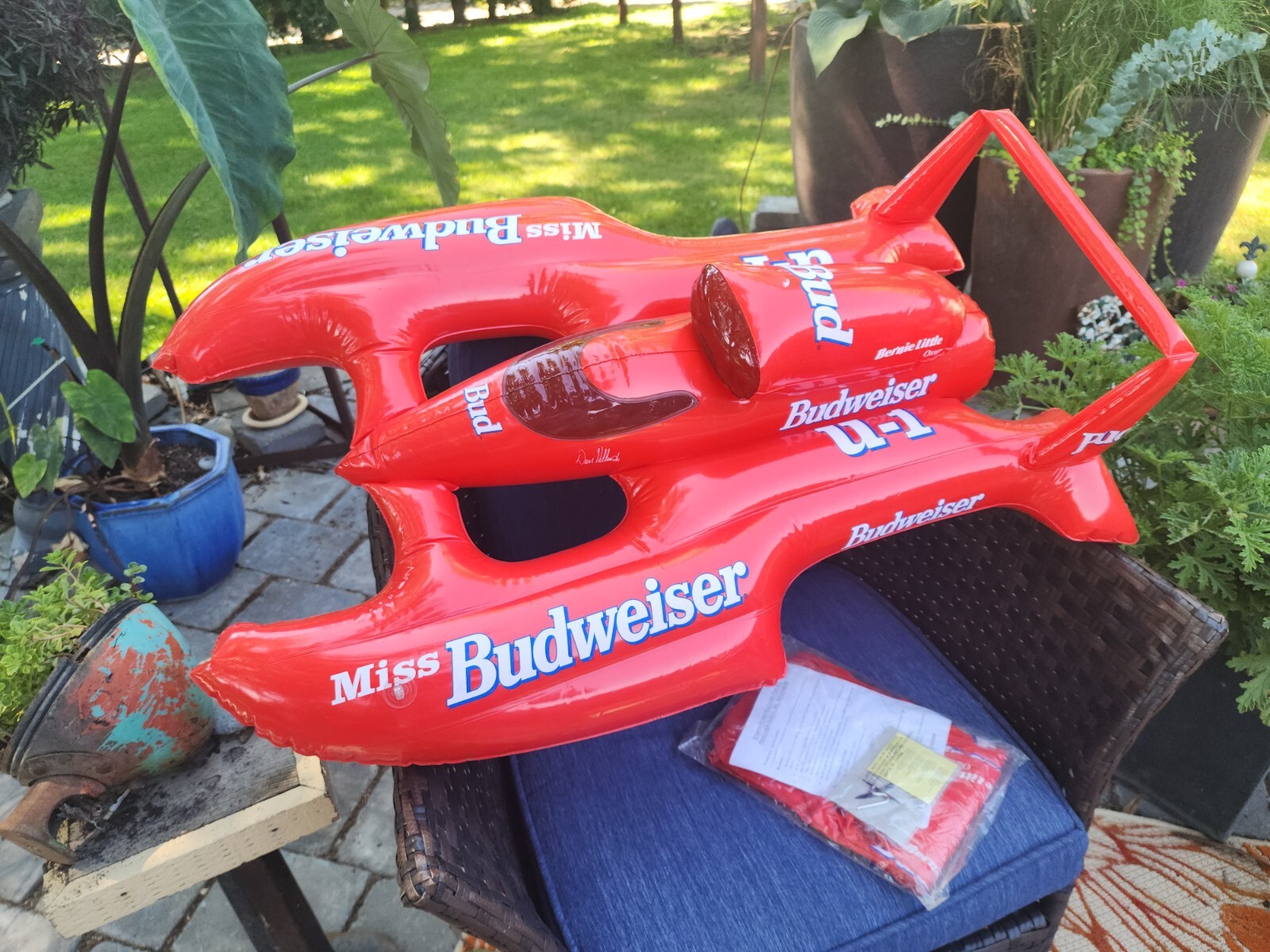 VTG 1996 BUDWEISER BUD LARGE INFLATABLE BLOW-UP HYDROPLANE NOVELTY BAR ...