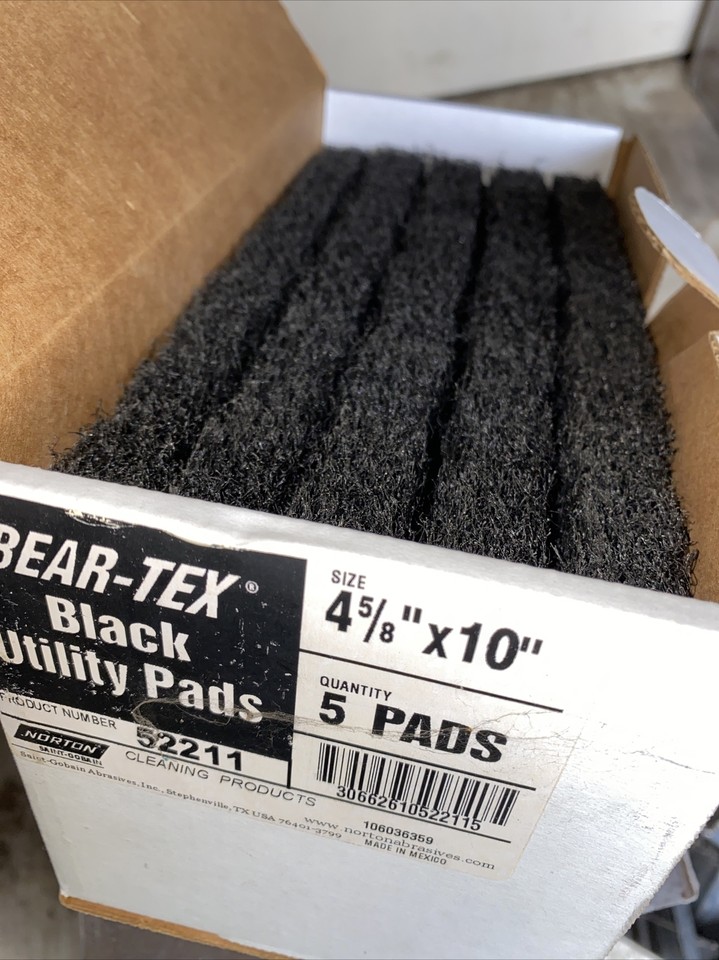 Norton Bear-Tex 52211 Black Utility Pads 45/8” X 10” Qty. 5 | eBay