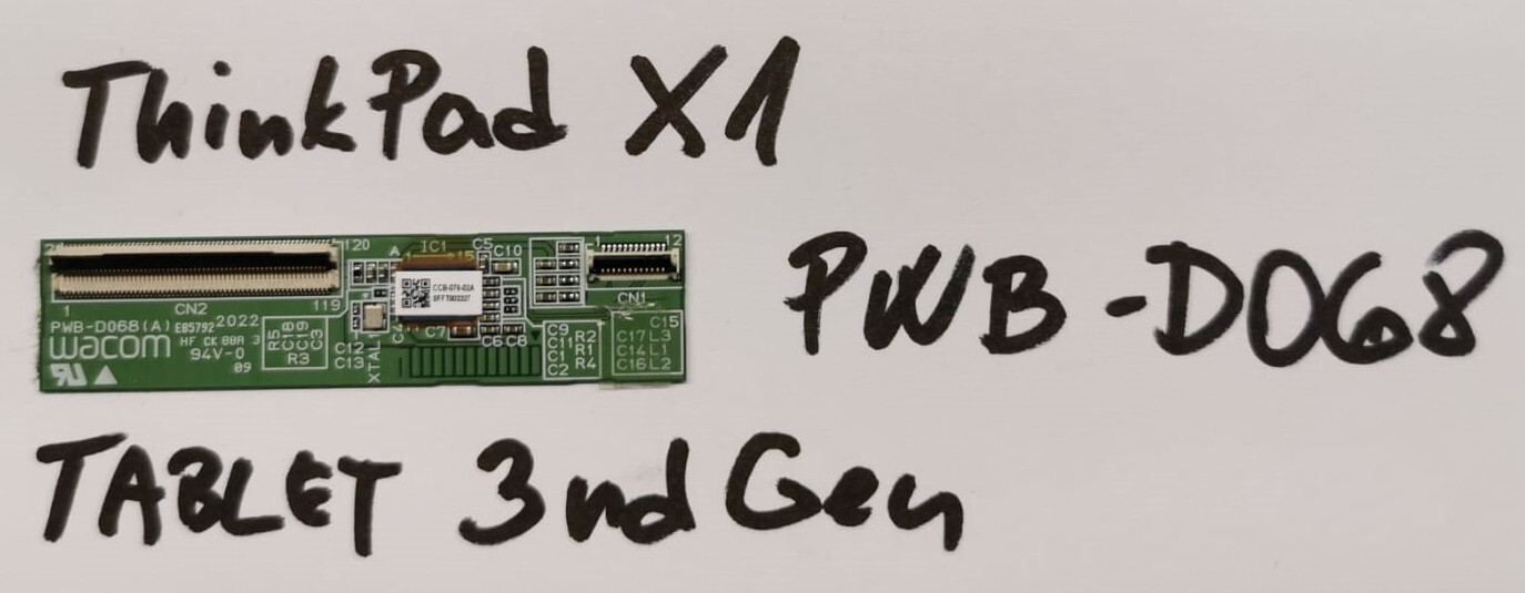 Orig. Wacom PWB-D068 digitizer touch controller PCB ThinkPad X1 Tablet ...