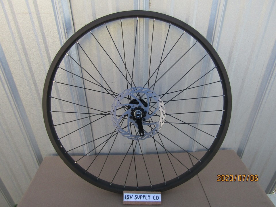 26'' BLACK ALUMINUM REAR 7 SPEEDS DISC BRAKE BICYCLE WHEEL FOR MTB ...