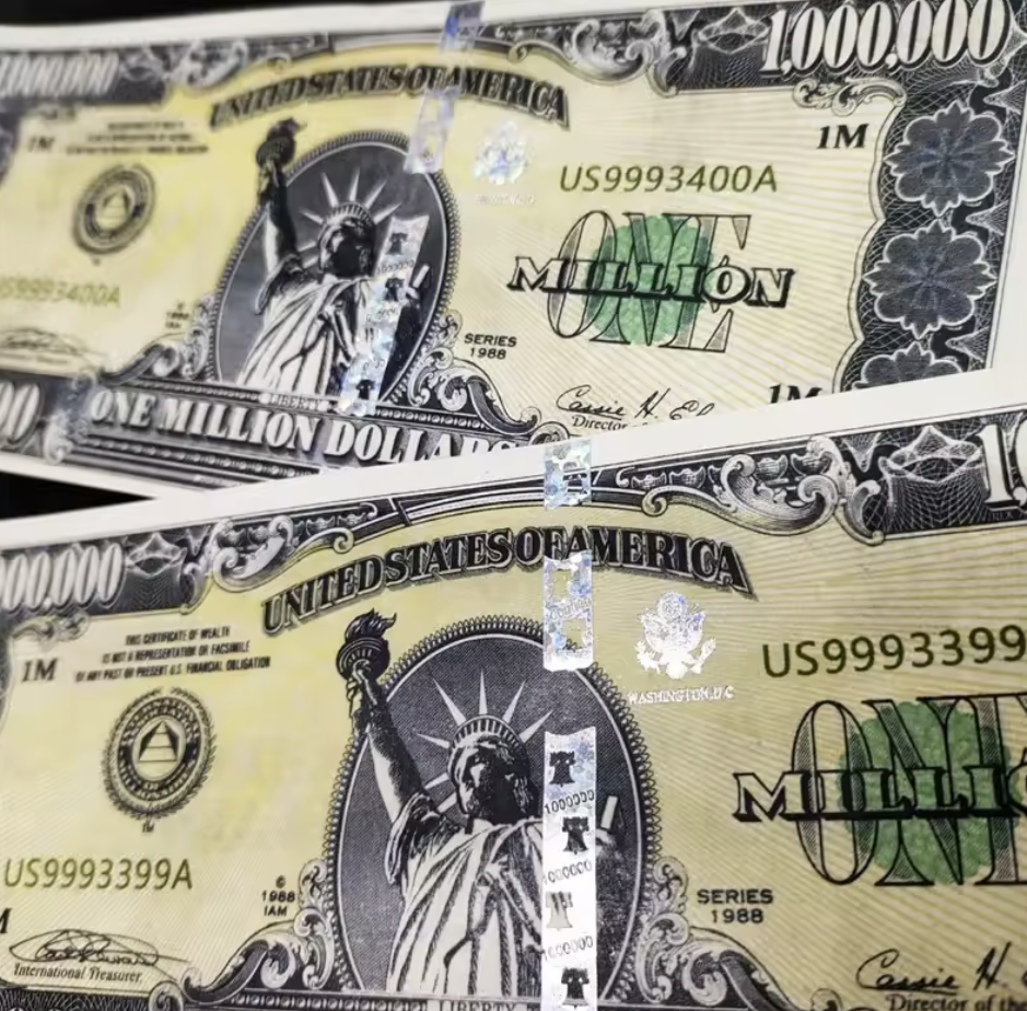 US One Million ($1,000,000) Dollar Bill Banknote - Realistic Novelty ...