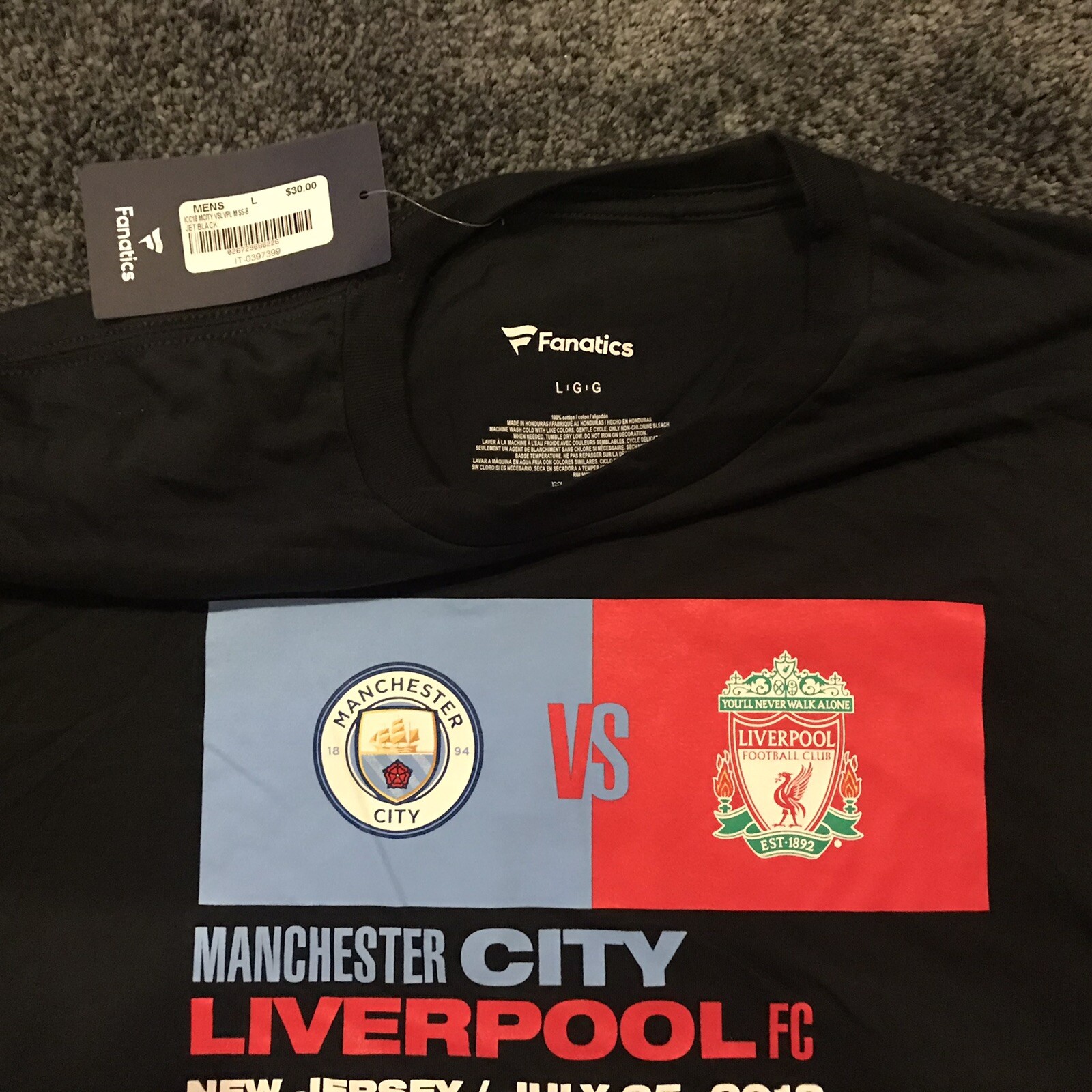 Fanatics. Intl Champions Cup. MUN vs LFC. T-Shirt. Sz L New w/ Tags. | eBay