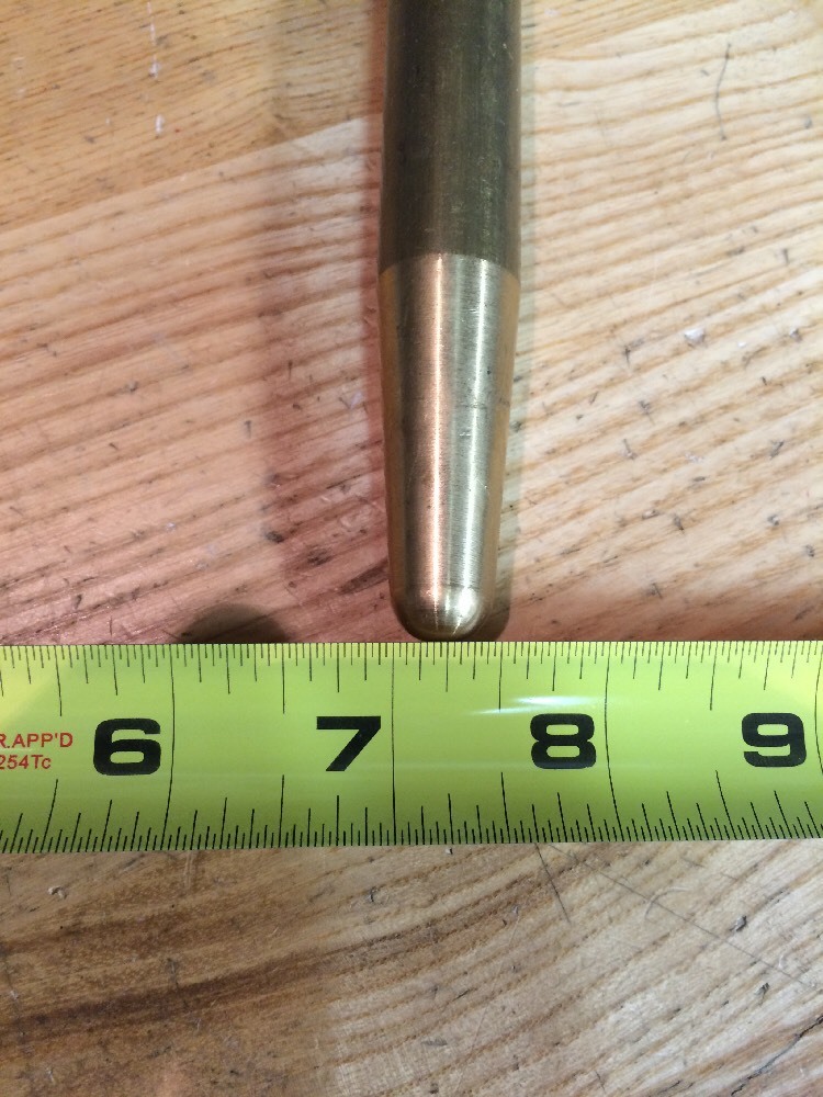 Solid Brass Punch with Round Nose Punch 3/4" then Tapers to Ball Nose ...