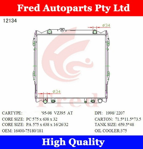 Fred Radiator Fits Land Cruiser 90 ATM VZJ95.RZJ95.4RUNNER VZN185 16400 ...