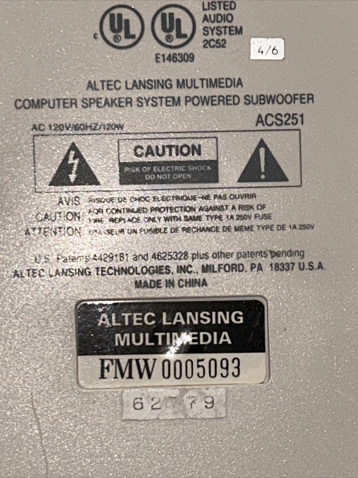 Gateway 2000 Altec Lansing ACS 410 computer speakers with subwoofer ...