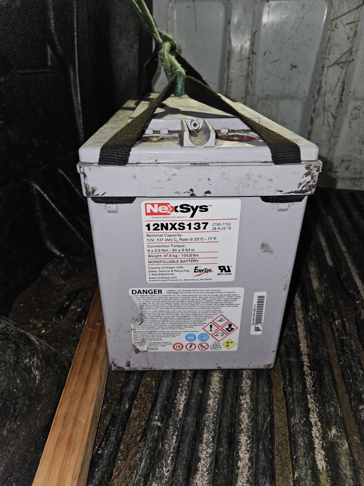 NexSys 12NXS137 Battery TPPL Forklift Thin Plate Pure Lead Enersys 12V ...