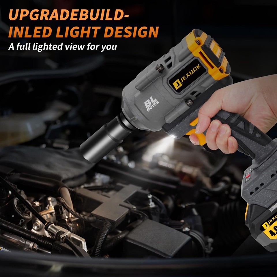 1500Nm Impact Wrench, 1/2" 1107ft-lbs Cordless Impact Gun with 2 x 4 ...