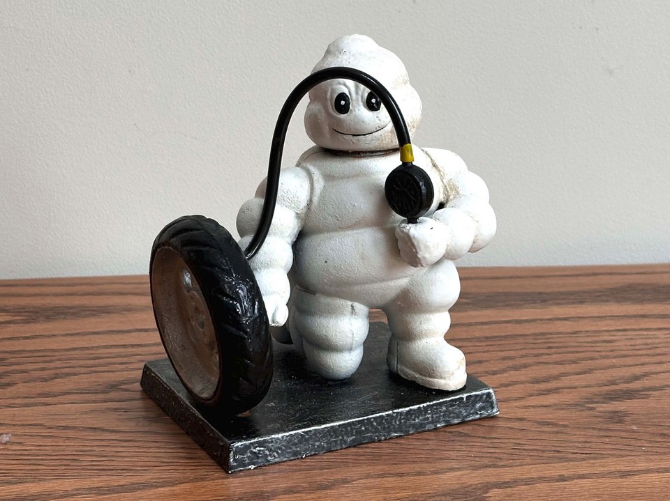Michelin Man Figure Repro Bibendum Swivel Head Cast Iron 16.5cm | eBay UK