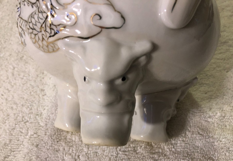 Vintage DRAGON GARGOYLE Tea / Ginger Jar Nice Porcelain Jar 8" Tall ...