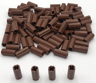 Lego 100 New Reddish Brown Technic Axles Connector 2L 40Smooth with x ...