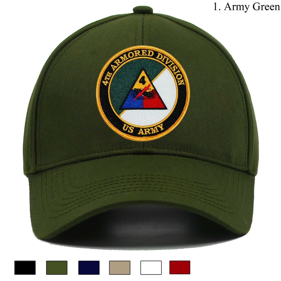 Embroidered Hat 4th Armored Division with Crossed Sabres, Veteran Cap ...