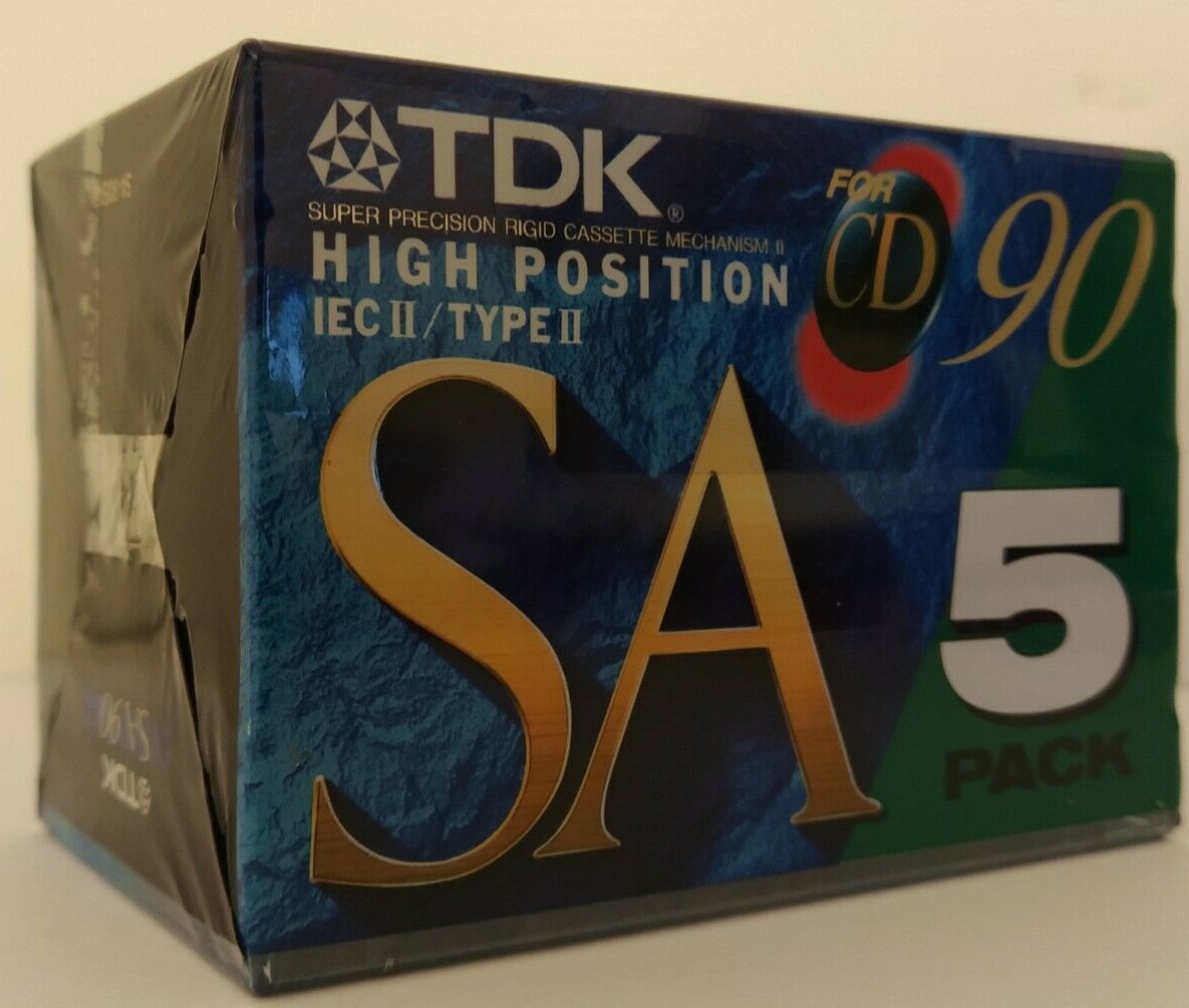 TDK SA90 / SA-90 EA5 - 5 PACK Blank Audio 90 Min / Type II Chrome ...