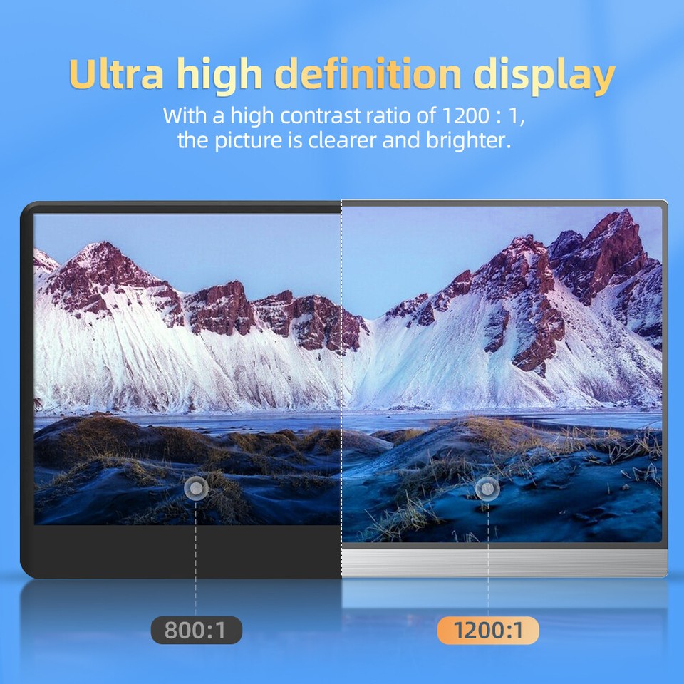 UPERFECT 15,6" Portable Monitor Type C Monitor 4K 3840×2160 HDR Gaming ...