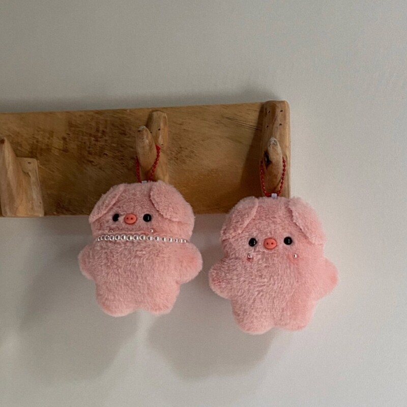 Pig Pendant Keychains Plush Keyrings Backpack Pendants Dolls for Girls ...